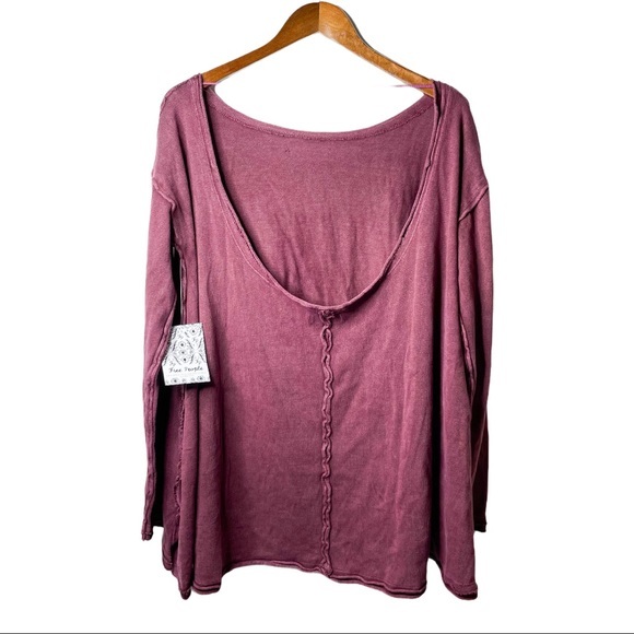 Free People | Tops | Nwt We The Free Amaryllis Oversized Tee Sangria | Poshmark